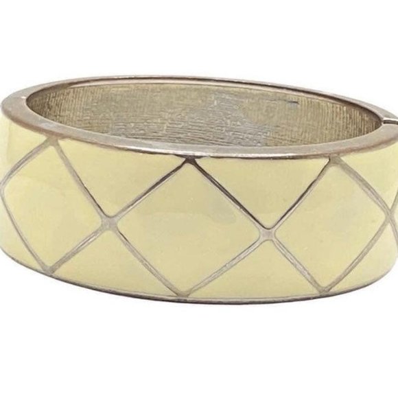 Unique Vintage | Other | Pastel Yellow Enameled Inlay Silver Tone ...